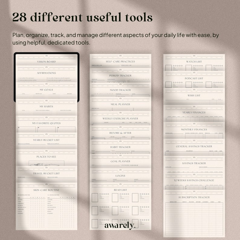CLEAN GIRL Undated Digital Planner | Daily, Weekly, Monthly Goodnotes ...