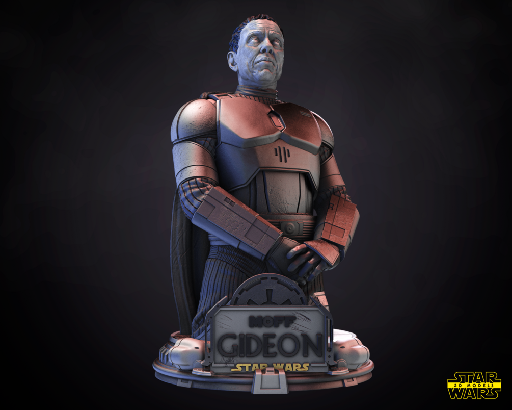 Moff Gideon Bust - Star Wars 3D Models - Tested and Ready for 3D printing
