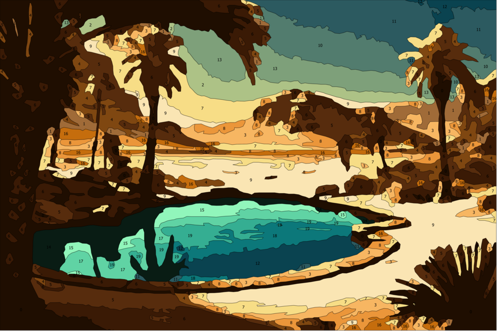 Desert Oasis Color by Number
