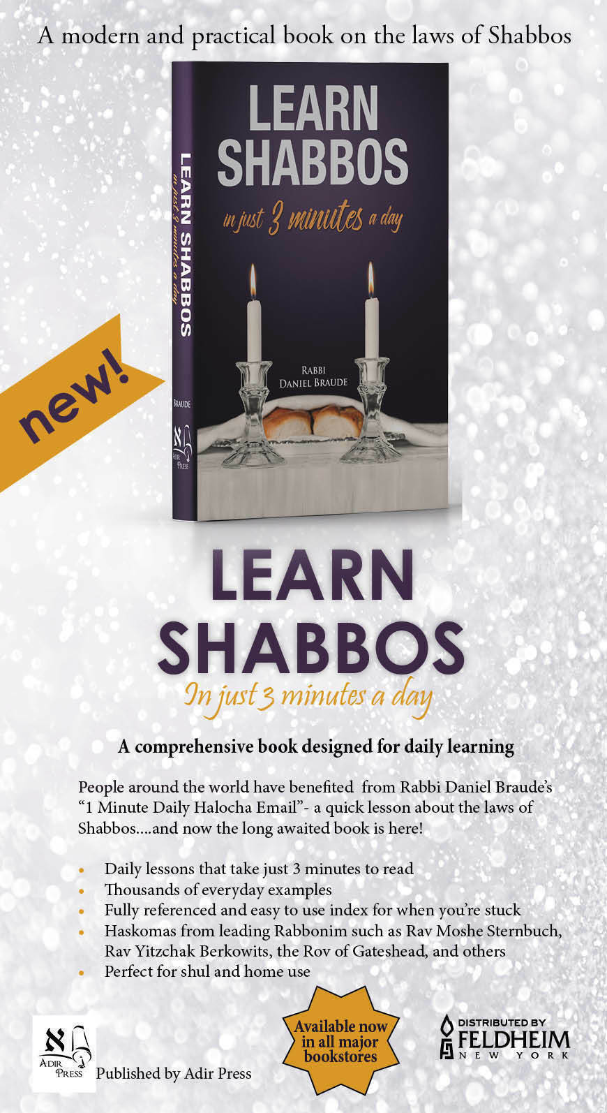 Learn Shabbos in 3 Minutes a Day