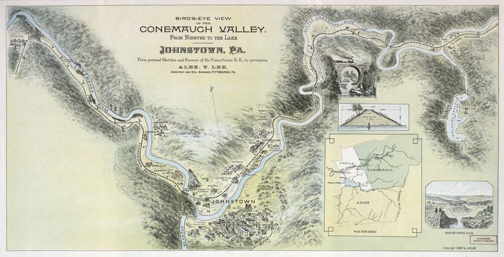 Bird's-eye view of the Conemaugh Valley from Nineveh to the lake ...