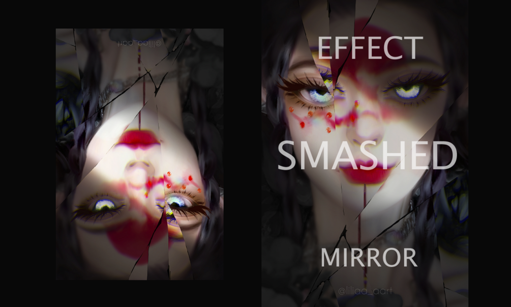 Smashed mirror effect poster size - Photoshop File
