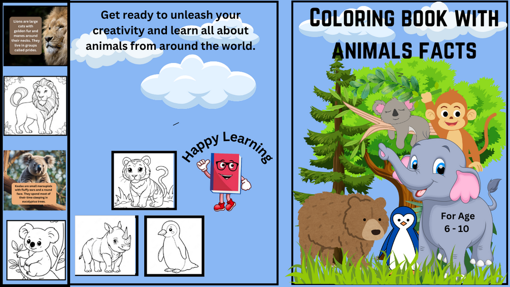 ANIMALS FACTS COLORING BOOK