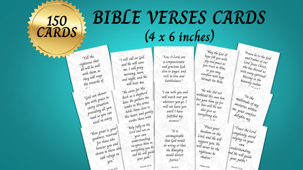 150 Printable Scripture Cards | Bible Verse Memory Cards | PDF Instant ...