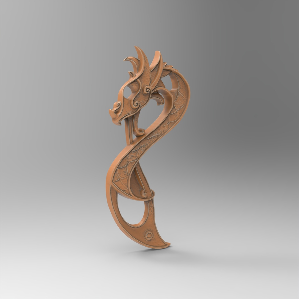 Intricate Dragon Sculpture STL File for CNC and 3D Printing