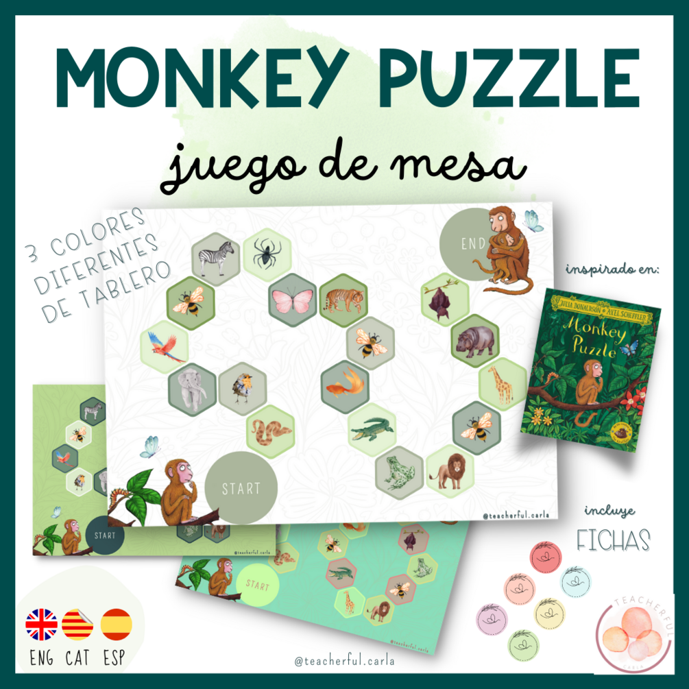 MONKEY PUZZLE Boardgame /ENG, ESP, CAT