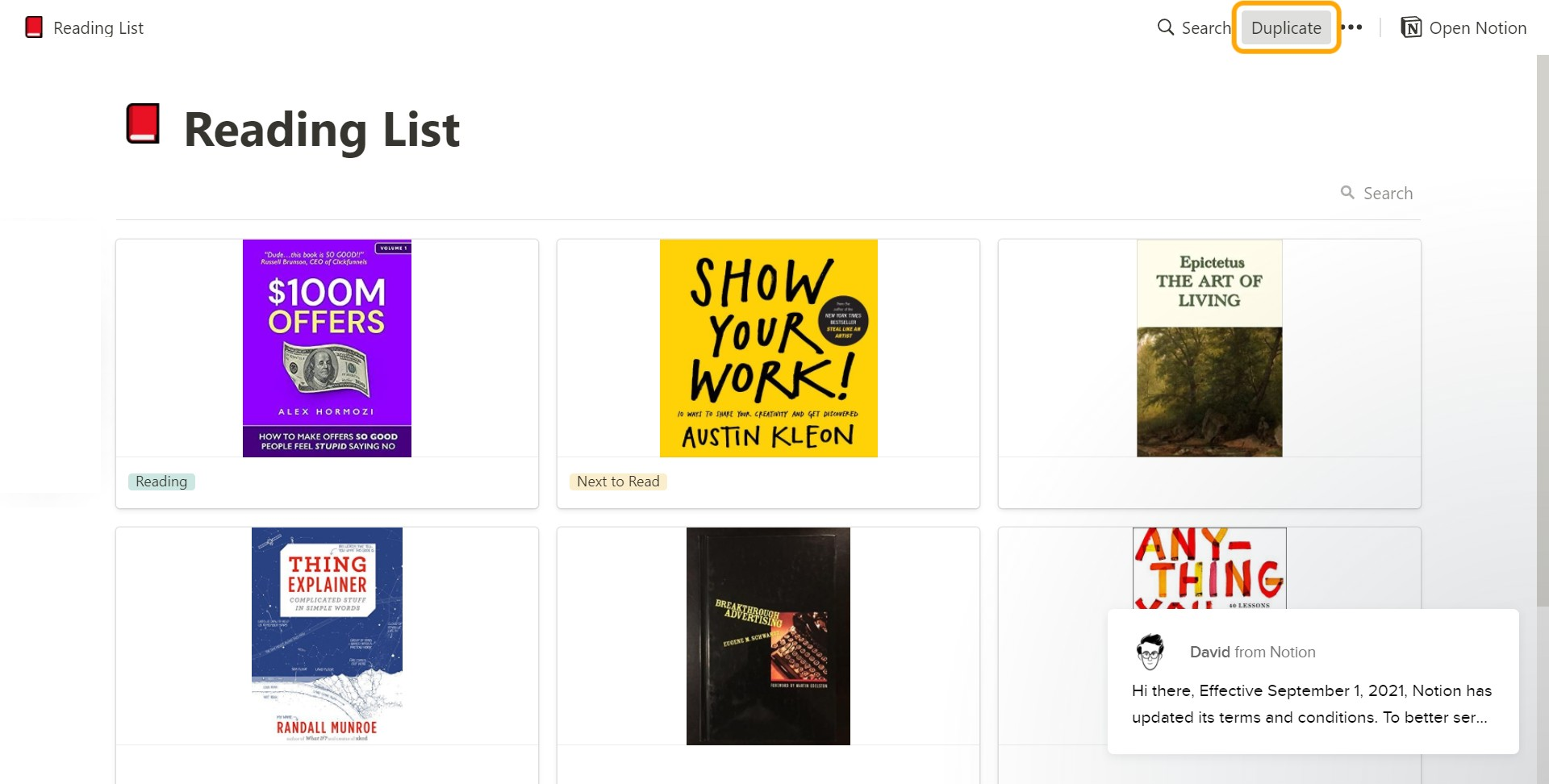 Minimal Reading List