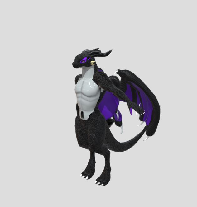 VRChat Avatar Drakium v 1.1 dragon drako blender unity package