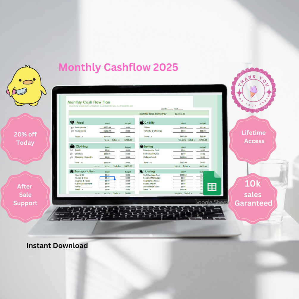 Monthly Cash flow plan