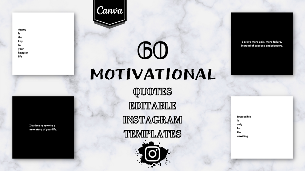 60 Instagram Motivational Quote Posts | Editable Quote Templates
