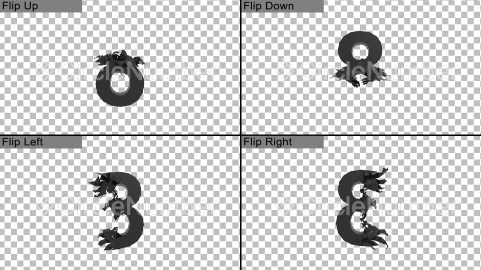 Number (8) paper flip