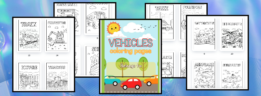 Coloring Pages for Kids: Different Kinds of Vehicles