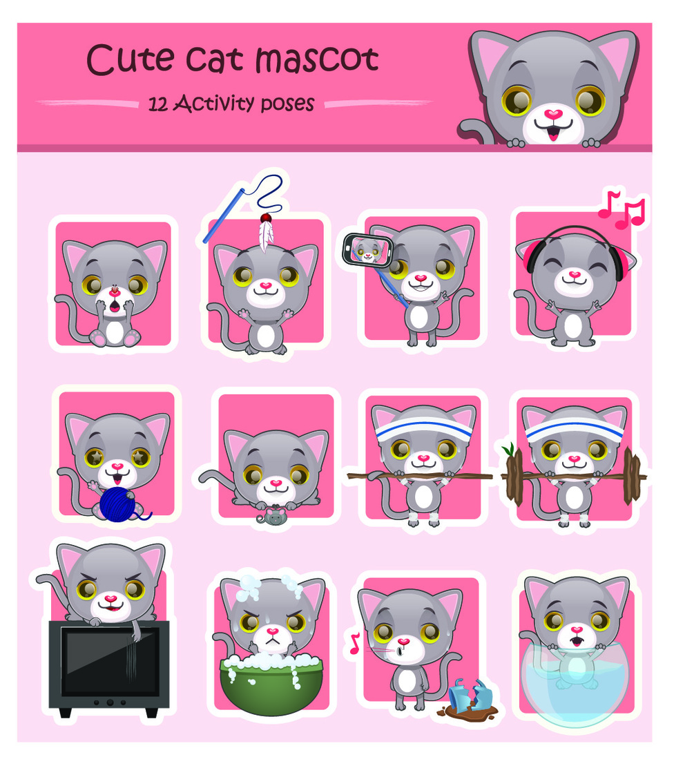 Cute Cats Stickers Pack