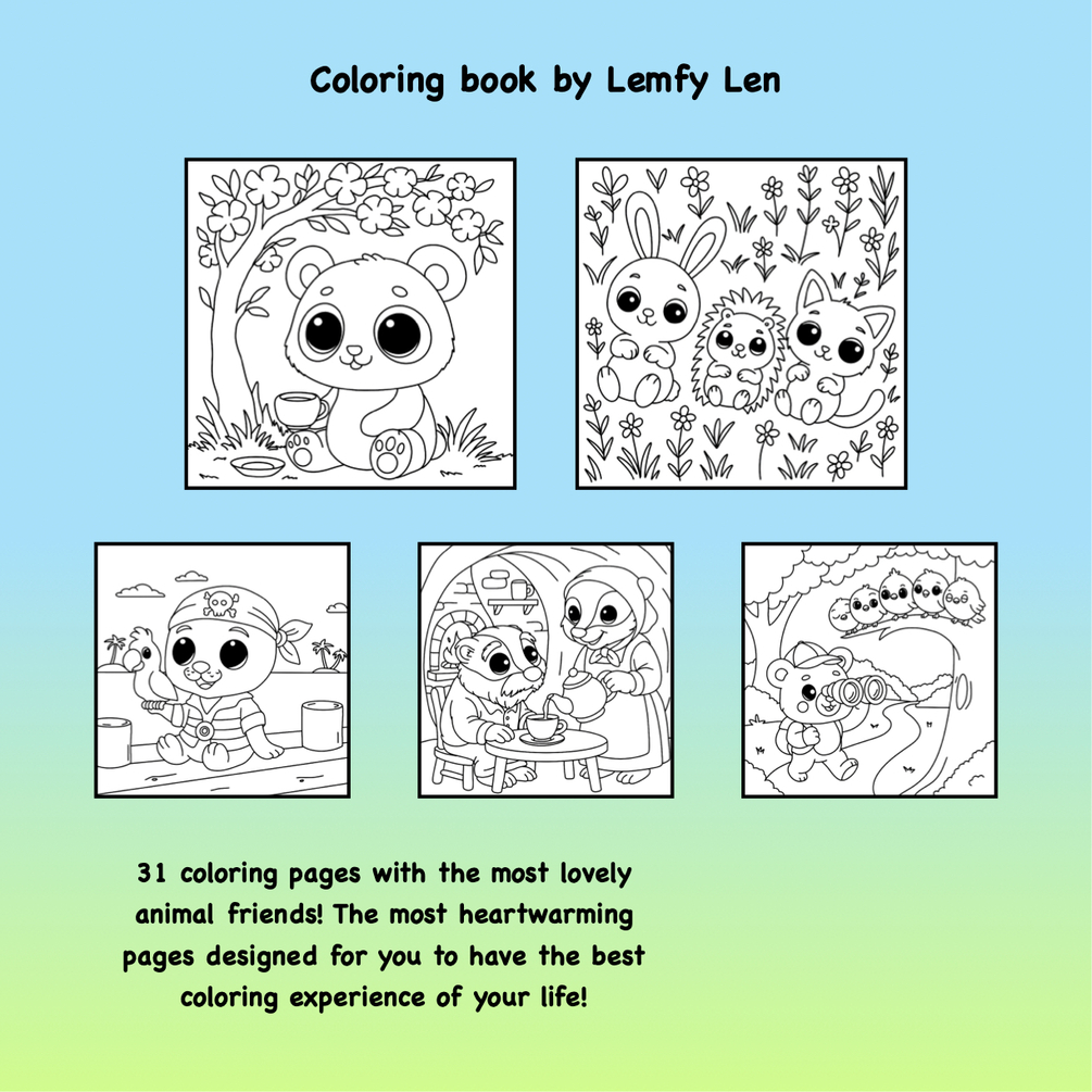 Monthly Lemfy Len coloring book subscription!