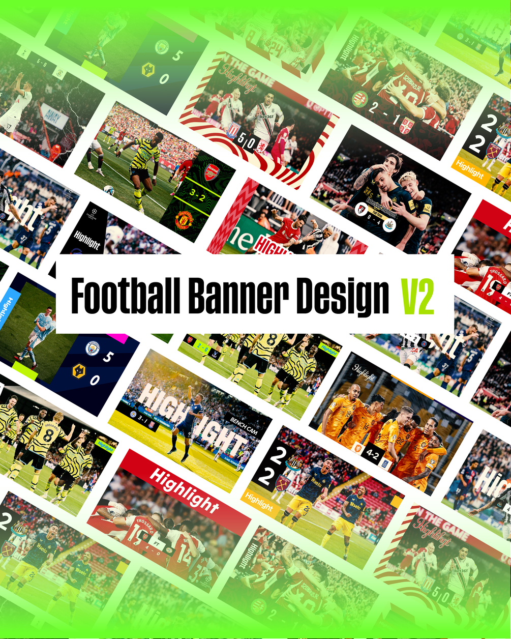 Football banner design for thumbnails Highlights Vol. 2