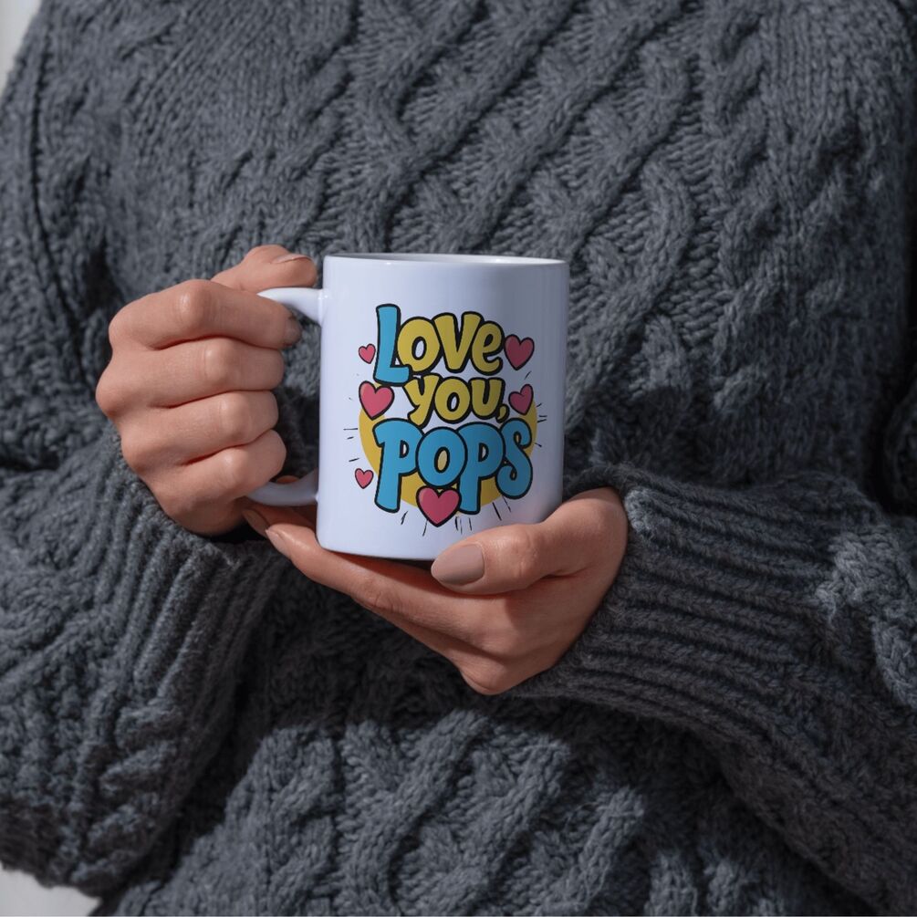 Printable Mug Design – Love You Pops – Instant Download Gift