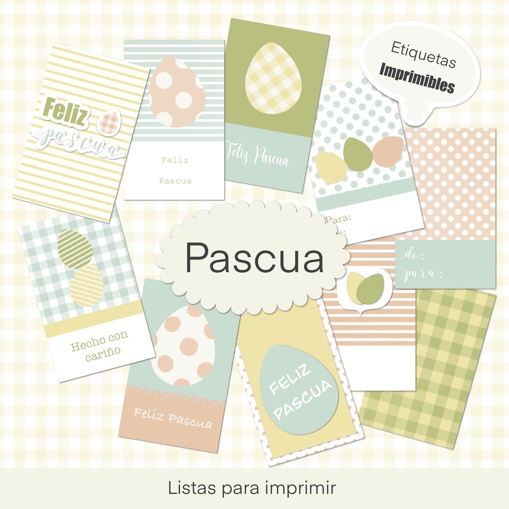 Tags digitales - Pascua - Hoja digital de 10 etiquetas/tags, lista para ...