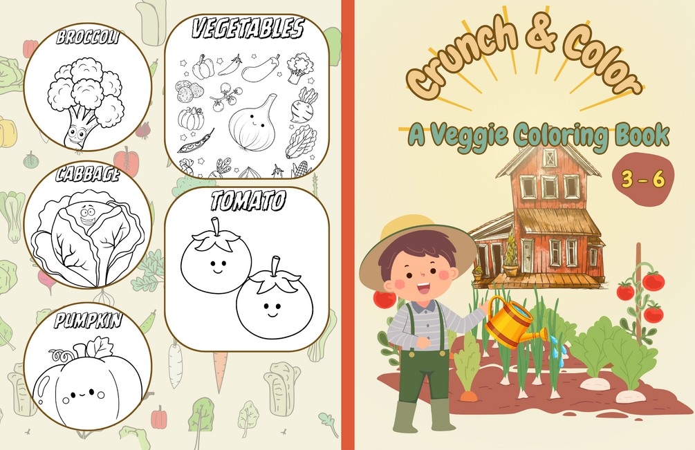 Crunch & Color : A Veggie Coloring Book