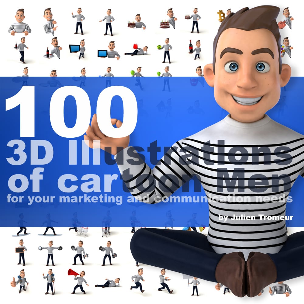 100 Illustrations of cartoon Men