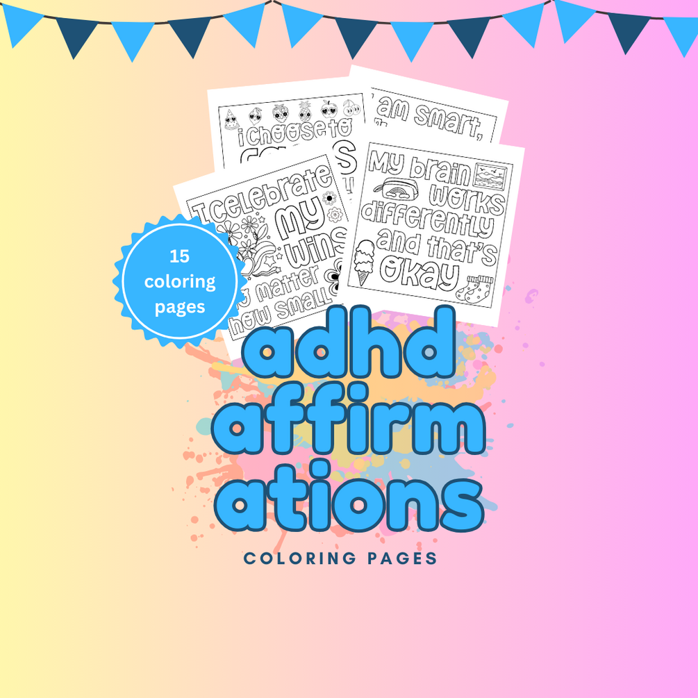 ADHD Coloring Pages Printable, Affirmation Coloring for Adults, Self ...