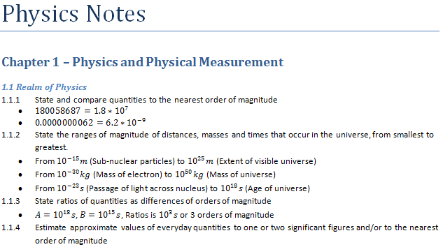 IB Physics Notes (Core + 2 Options)