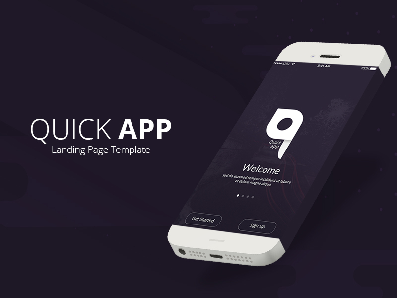 QuickApp landing page PSD Template