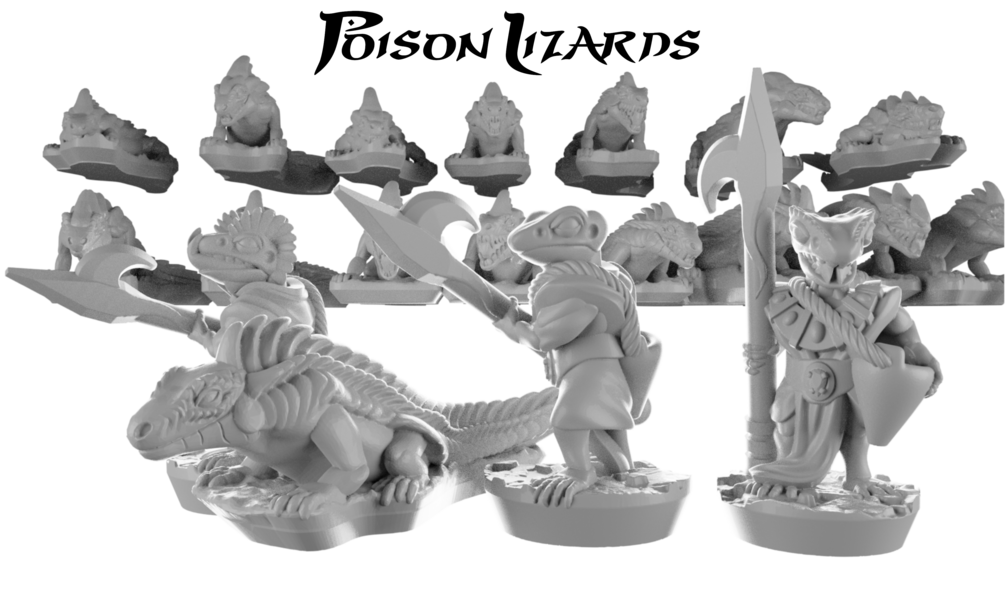 10mm Lizardmen: Poison Lizards