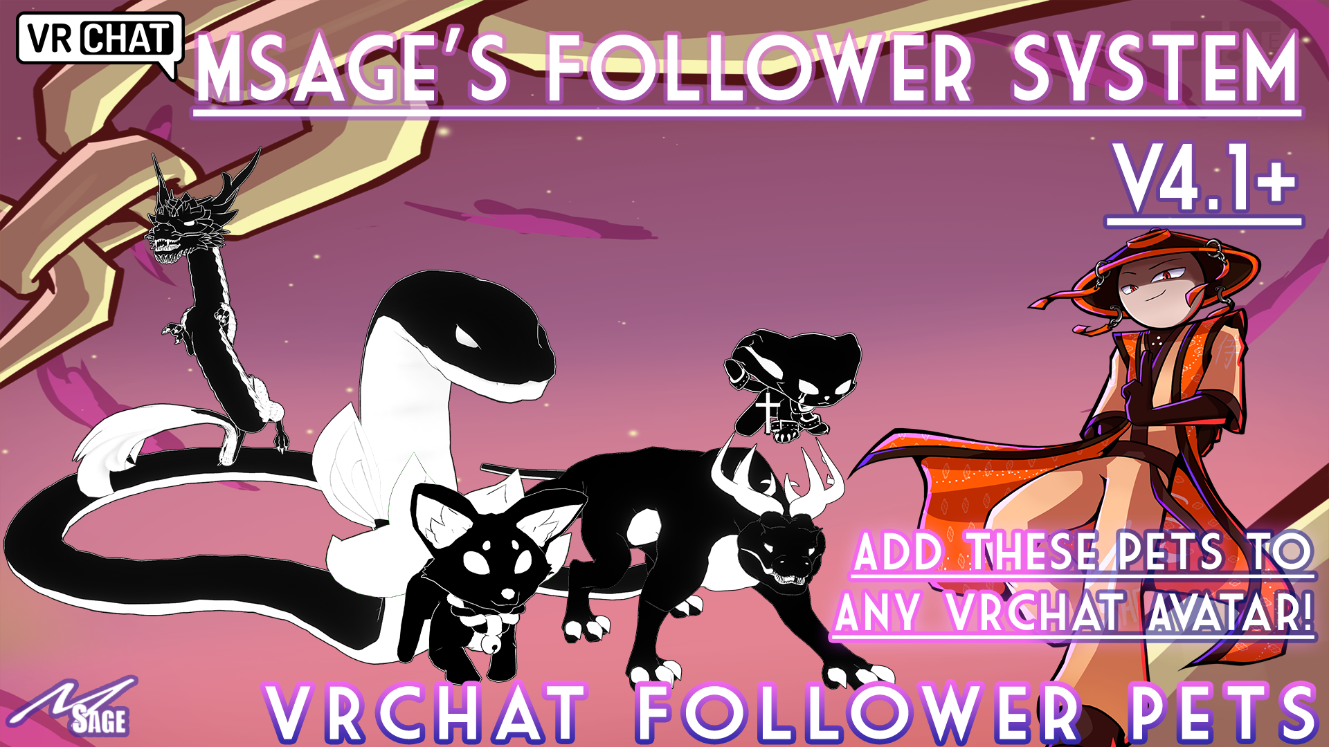 HUGE VRCHAT PET SHOP UPDATE!! Quest compatible pets, MSage's follower pets System v4.1+ - MSage