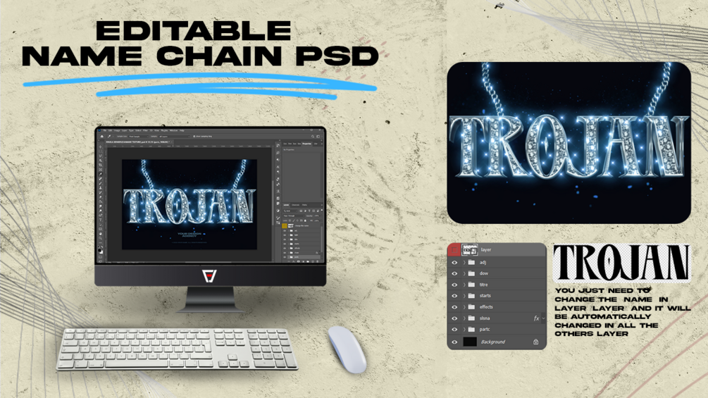 Editable Name Chain PSD