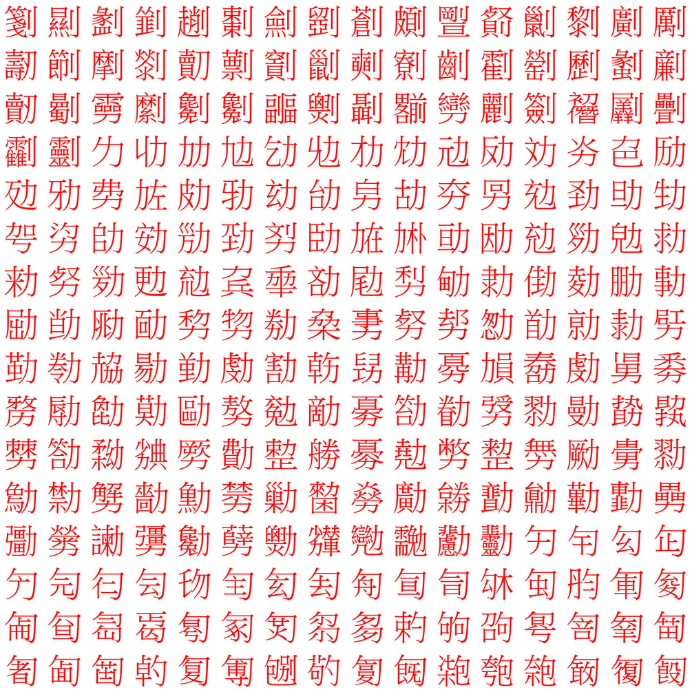 Unicode CJKEB 20800-208ff, 256 letters, BLEND file for 3d