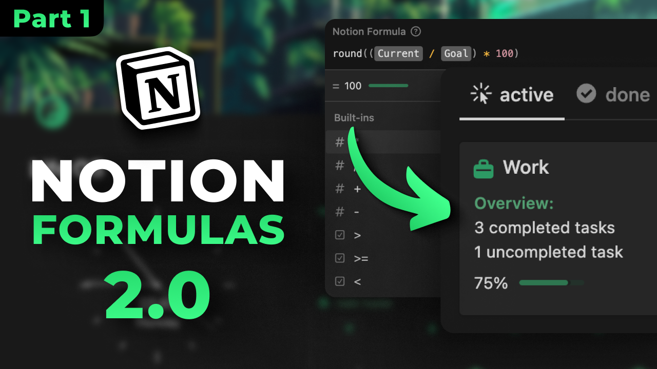 Notion Formulas 2.0 is amazing! (and so much easier) - Chris