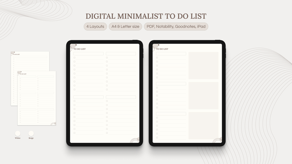 Minimalist To Do List, Task Checklist, Digital Planner Template (PDF ...