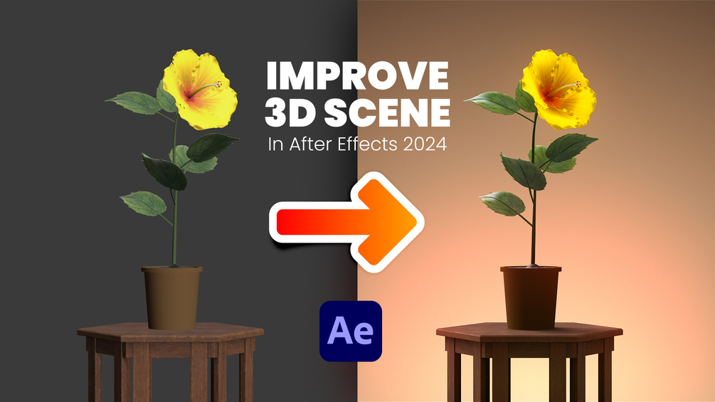 3D Flower Scene. After Effects Project File
