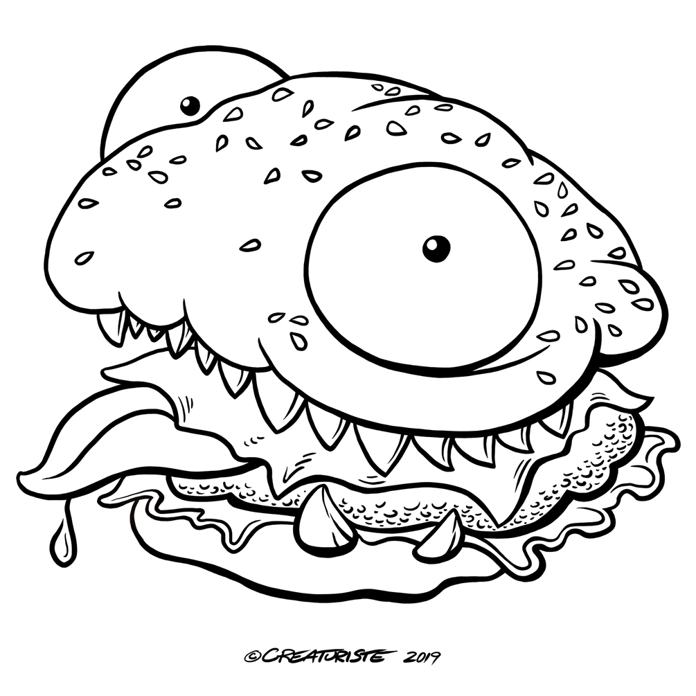 Burger Coloring Page