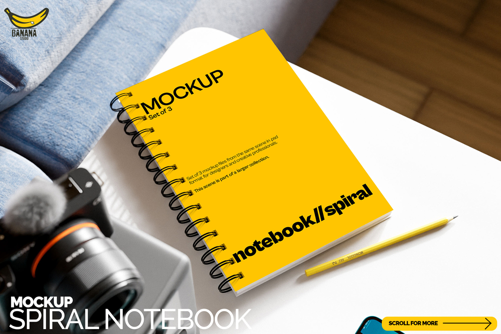 Sublimation Spiral Notebook Mockup Bundle from the Cadence Collection