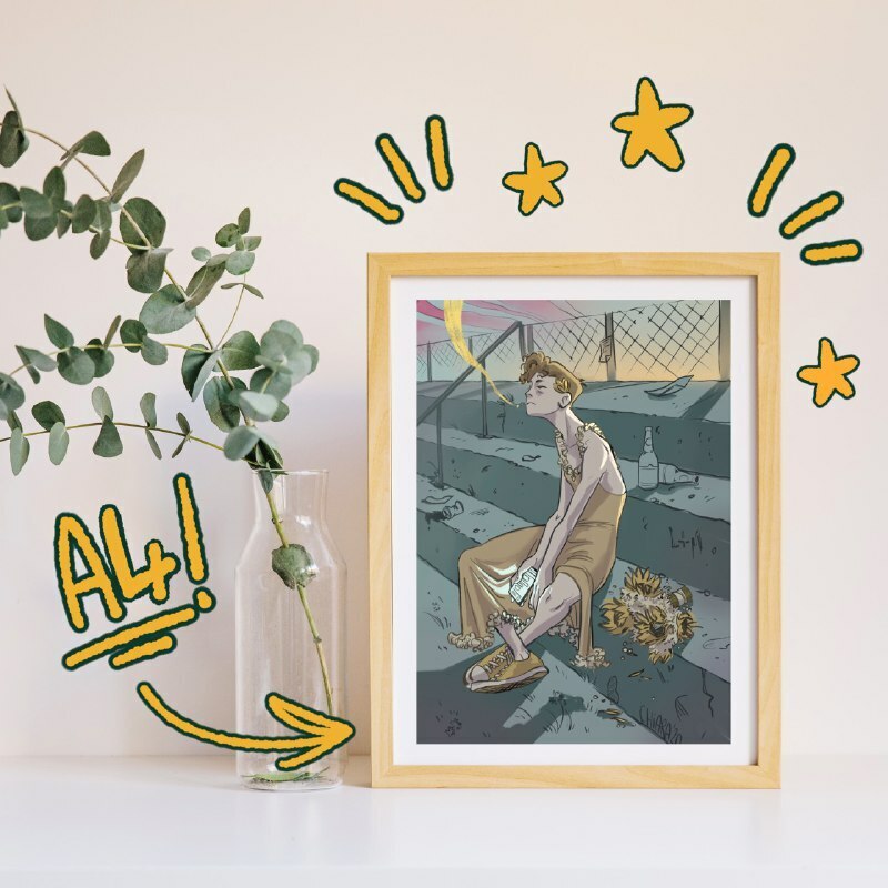 Waiting in Yellow - A4 PRINT