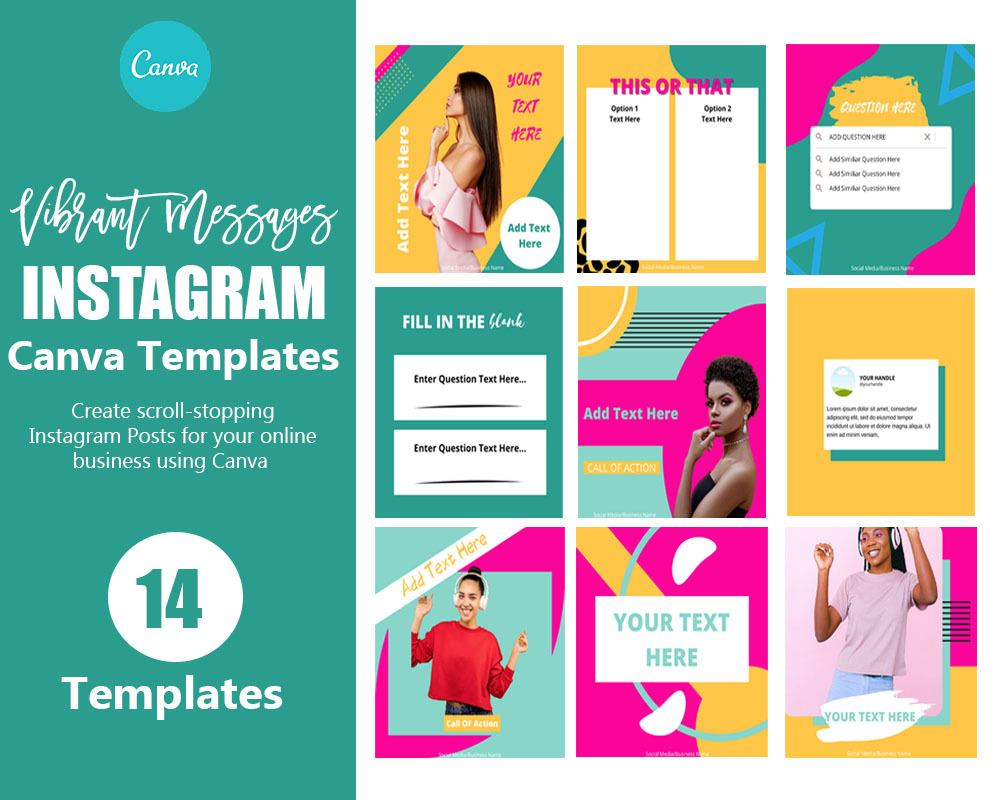 Vibrant Messages Canva Templates