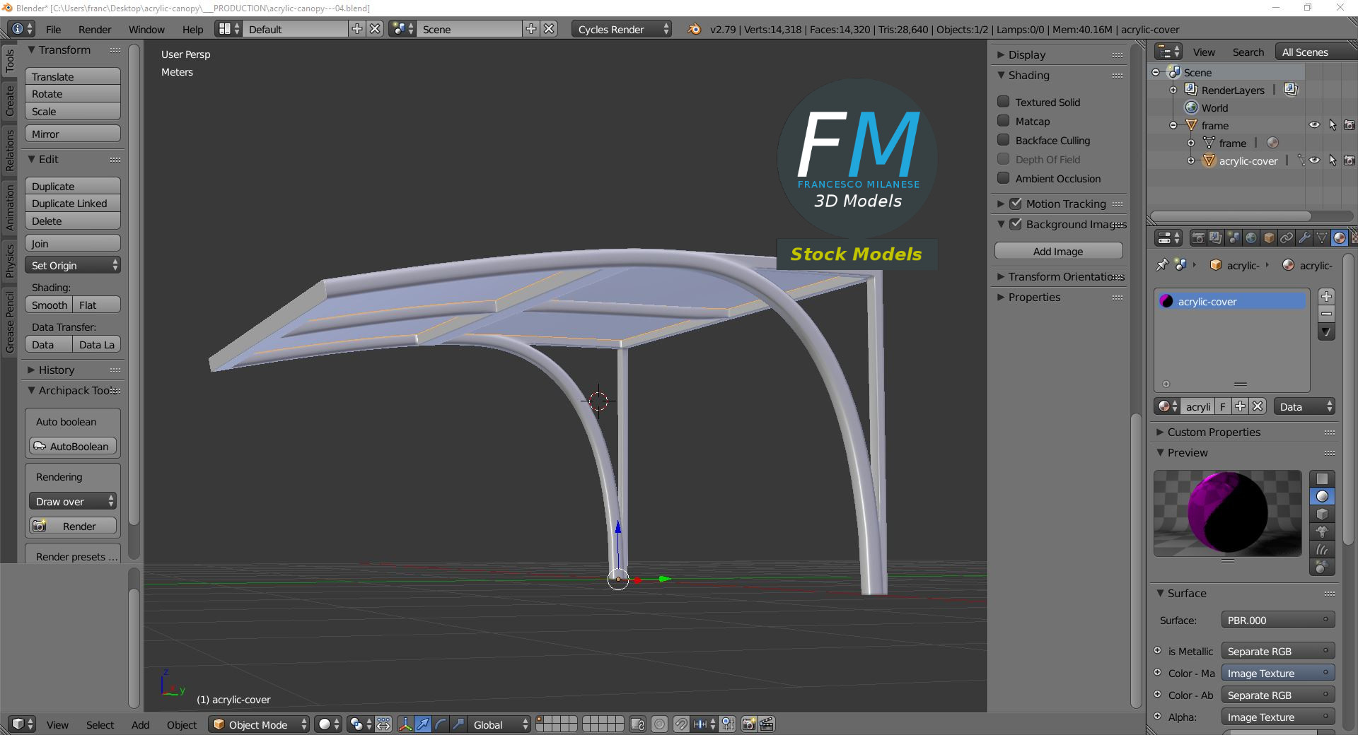 3D MODEL - Acrylic canopy
