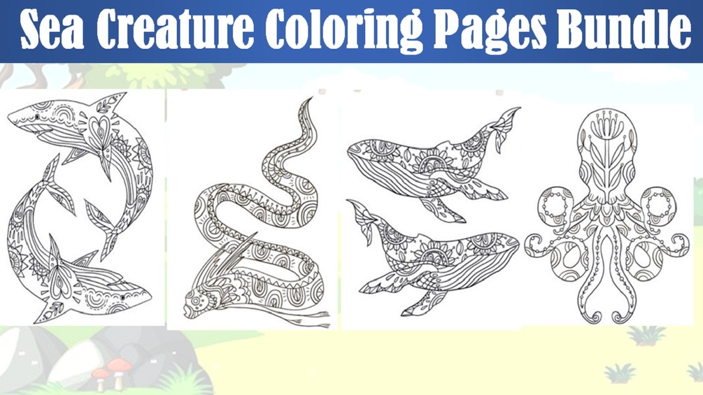 Bundle of Sea Creature Coloring Pages