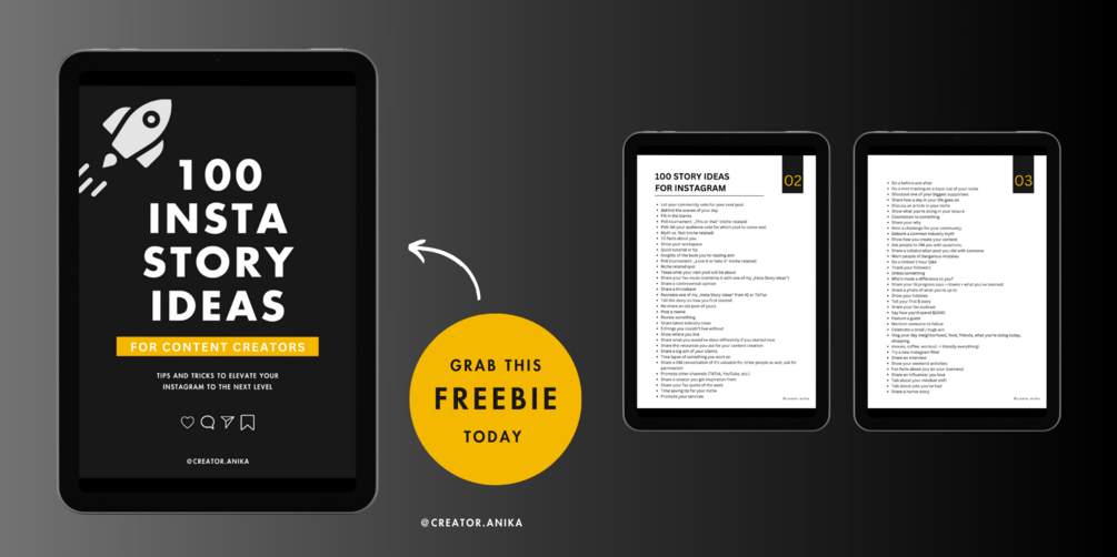 100 Insta Story Ideas (FREEBIE)