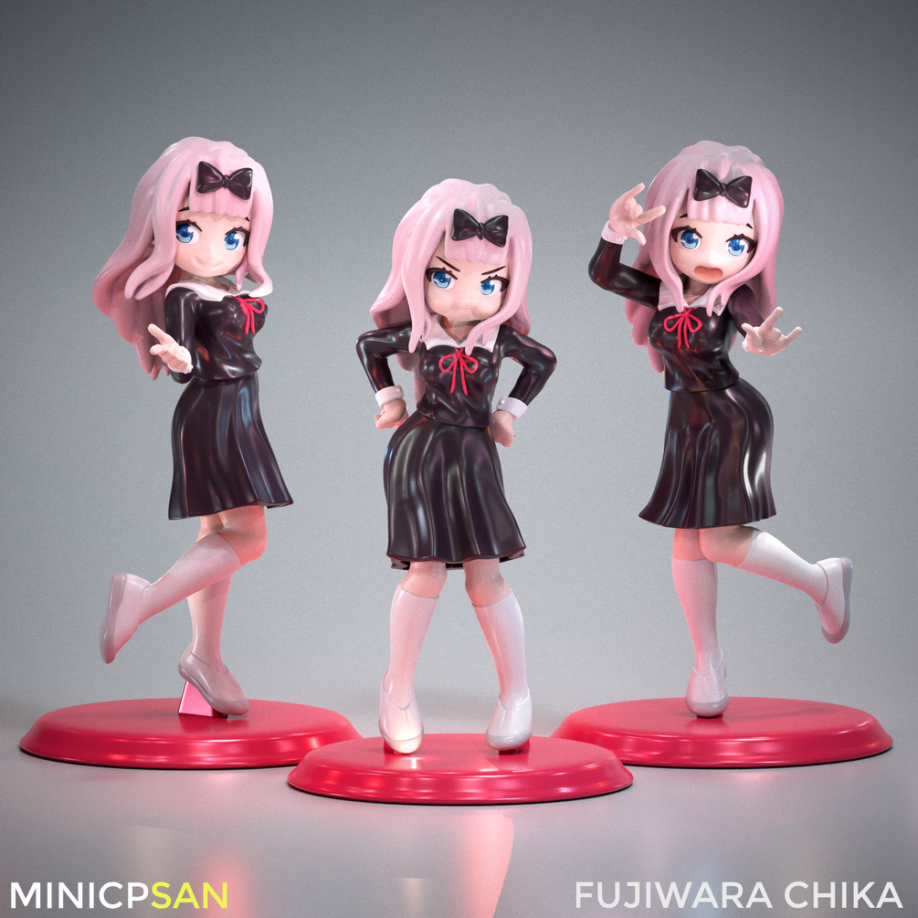 [3in1] Mini Fujiwara Chika Bundle - Kaguya-sama: Love Is War - 3D Printing
