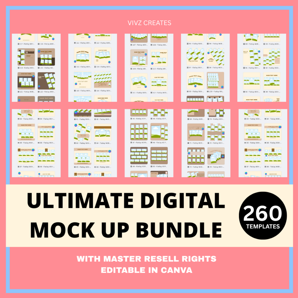 ULTIMATE DIGITAL MOCK UP BUNDLE | EDITABLE IN CANVA | VIVZ CREATES