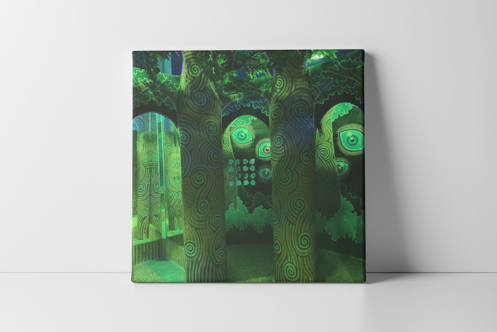 Mirror Maze – Surreal Cartoon Horror Print (Mask by Mack Escrow)