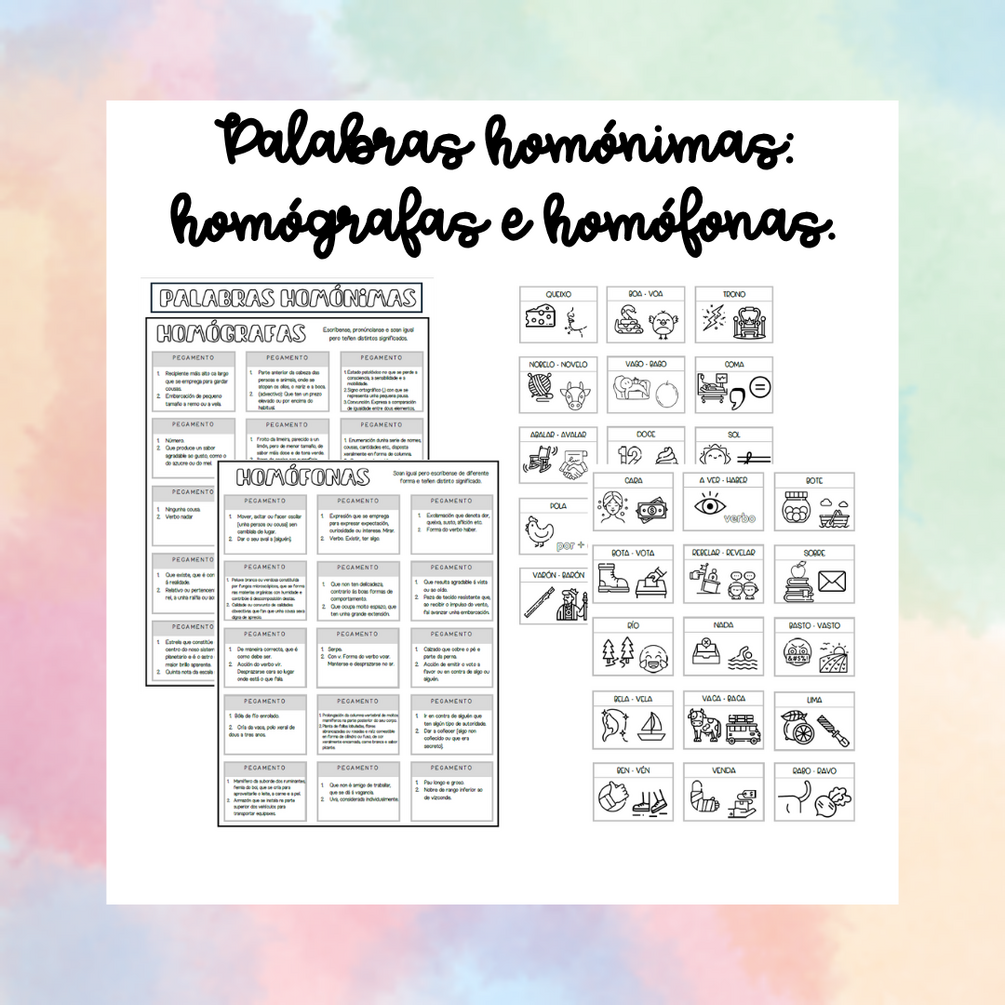 Palabras homónimas: homógrafas e homófonas (galego)