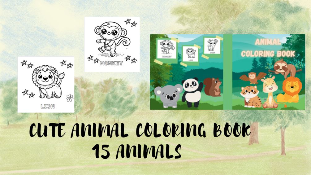 Cute Animal Coloring Book for Kids