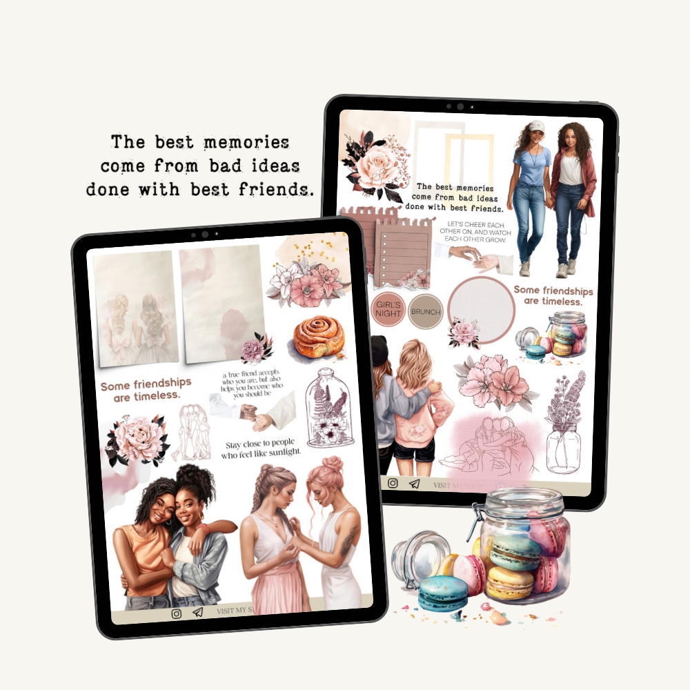 Bestie stickers, GoodNotes & PNG