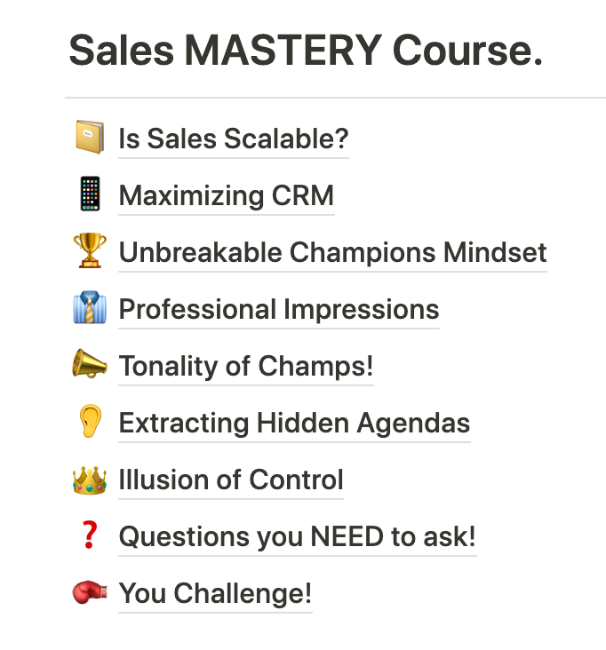 2023 Sales MASTERY Course.