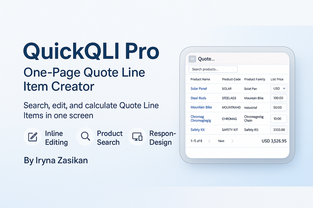 QuickQLI Pro – One-Page Quote Line Item Creator for Salesforce