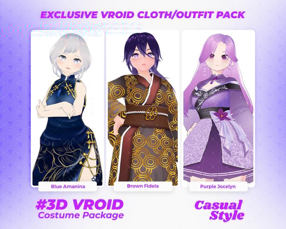 VRoid Girl Casual Outfit Essentials - VRoid Clothing Pack, Streaming ...