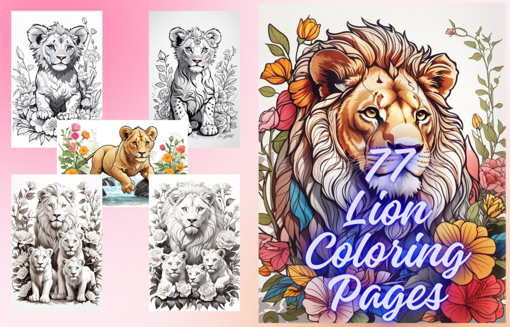 Lion Coloring Pages: Roar into Creativity with 77 Majestic Wildlife Art